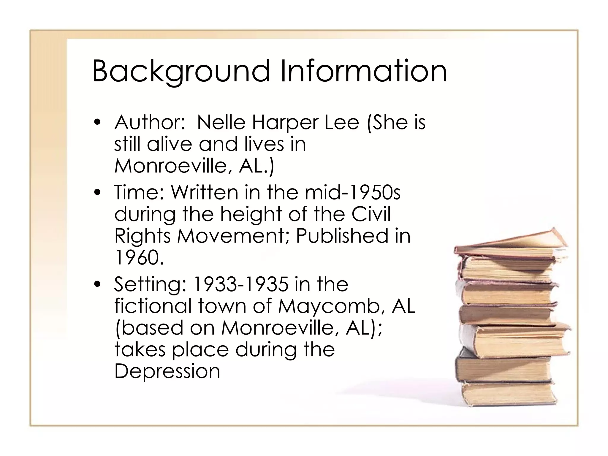 To Kill A Mockingbird Background Notes | PPT