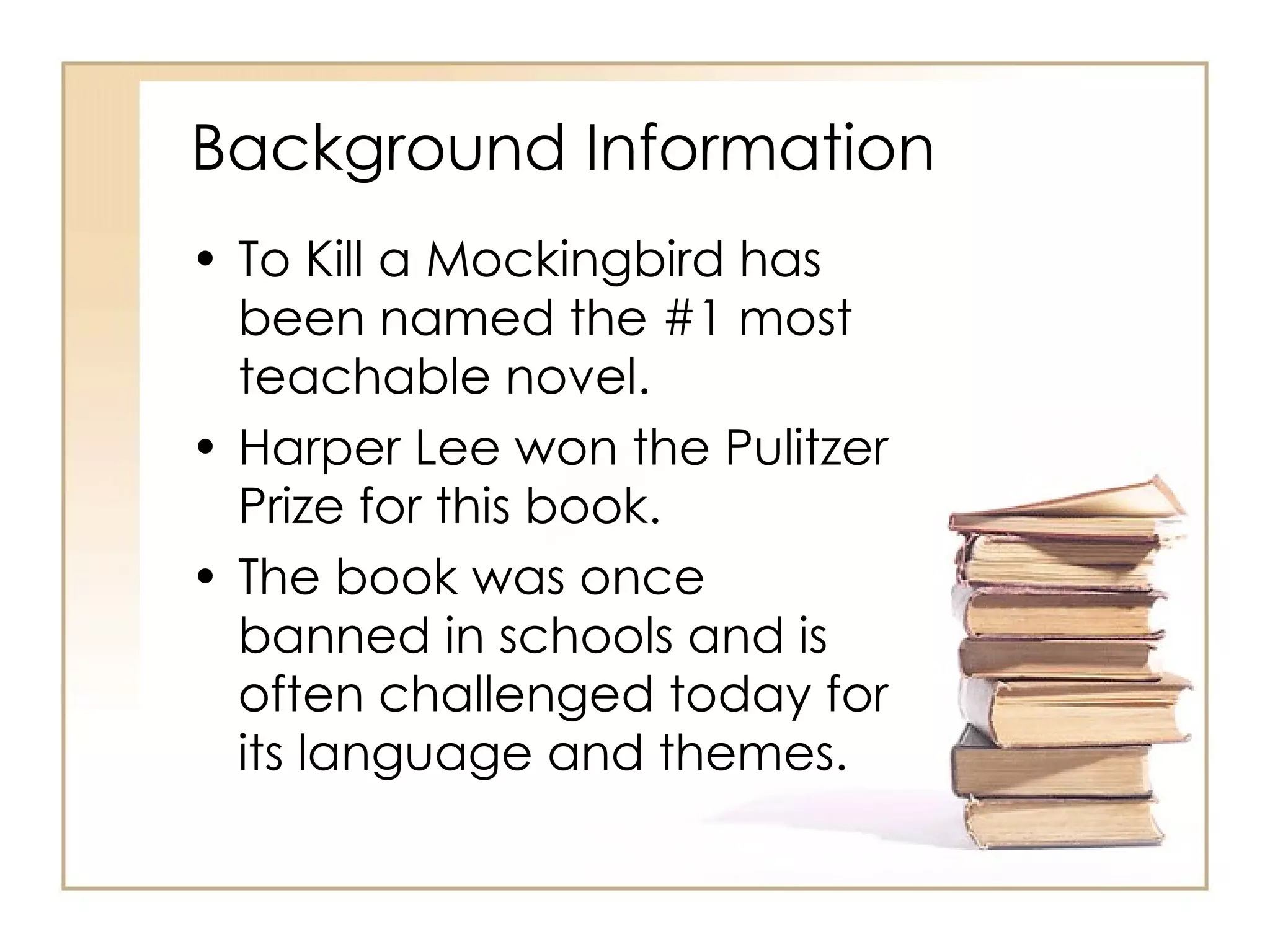 To Kill A Mockingbird Background Notes | PPT
