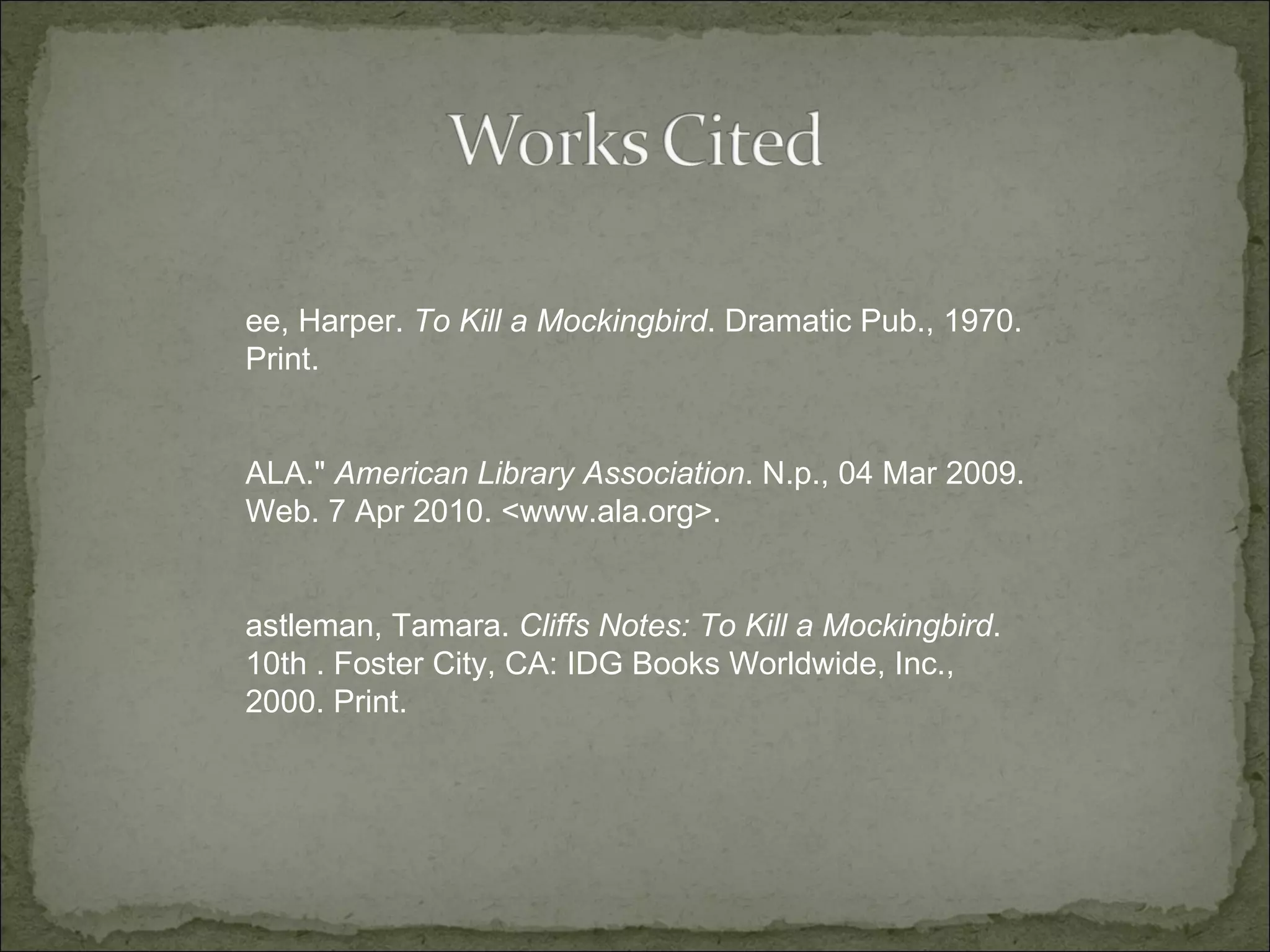 Student Presentation: To Kill a Mockingbird | PPT