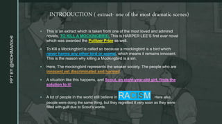 To kill a mockingbird - scout shows the way | PPTX