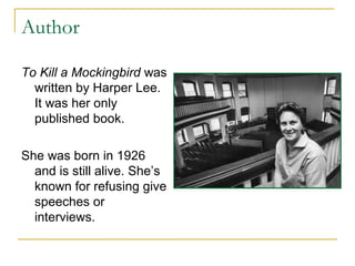 To kill a mockingbird background | PPT