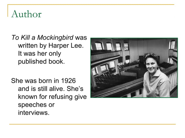 To kill a mockingbird background | PPT
