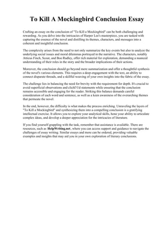 To Kill A Mockingbird Conclusion Essay.pdf