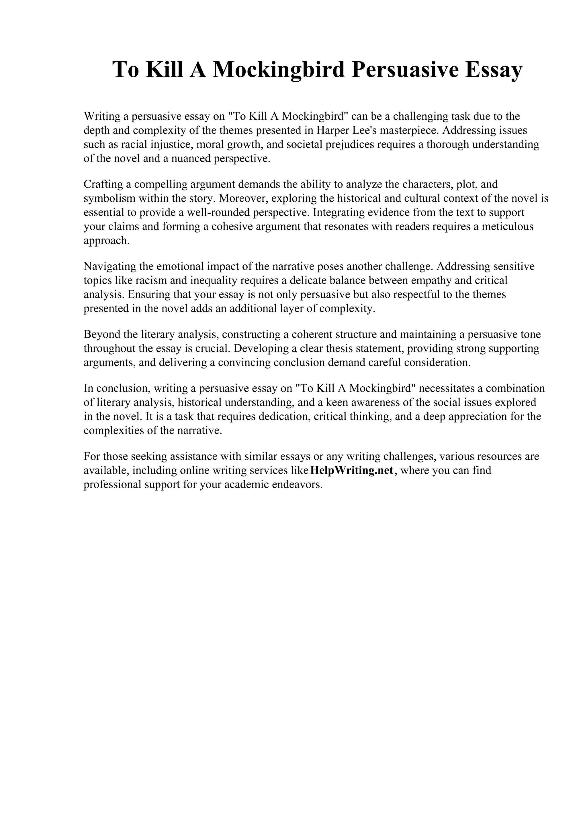 To Kill A Mockingbird Persuasive Essay.pdf