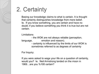 Tok introduction to approaches and evidence truth tests | PPTX ...