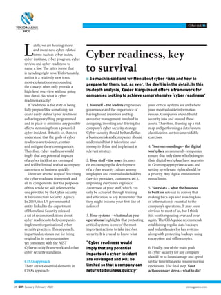 CIR Magazine - Cyber Readiness, key to survival | PDF