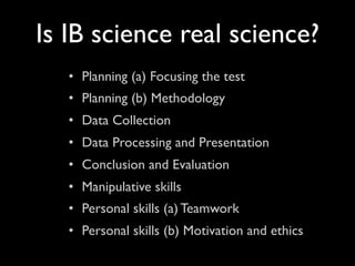 Tok natural science introduction | KEY