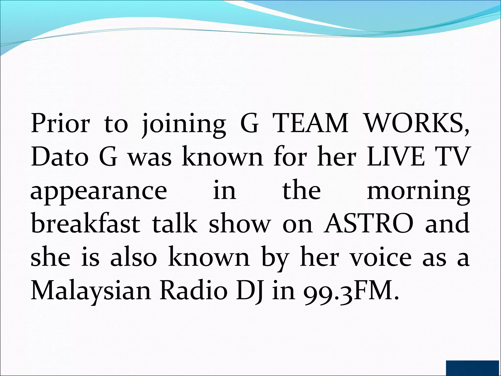 To know about dato geethanjali g | PPT