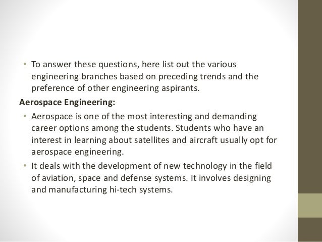 To know about the aerospace engineering