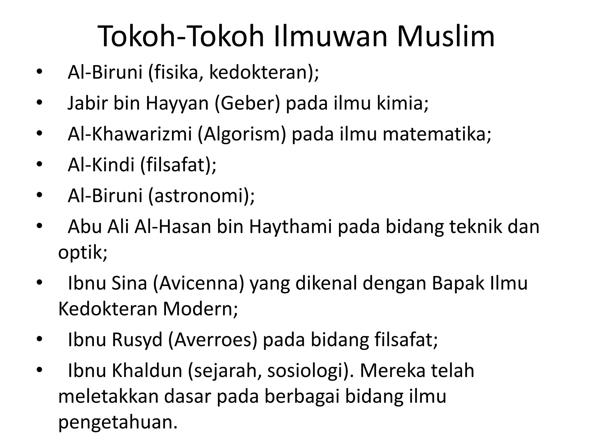 Tokoh tokoh ilmuwan muslim | PPTX