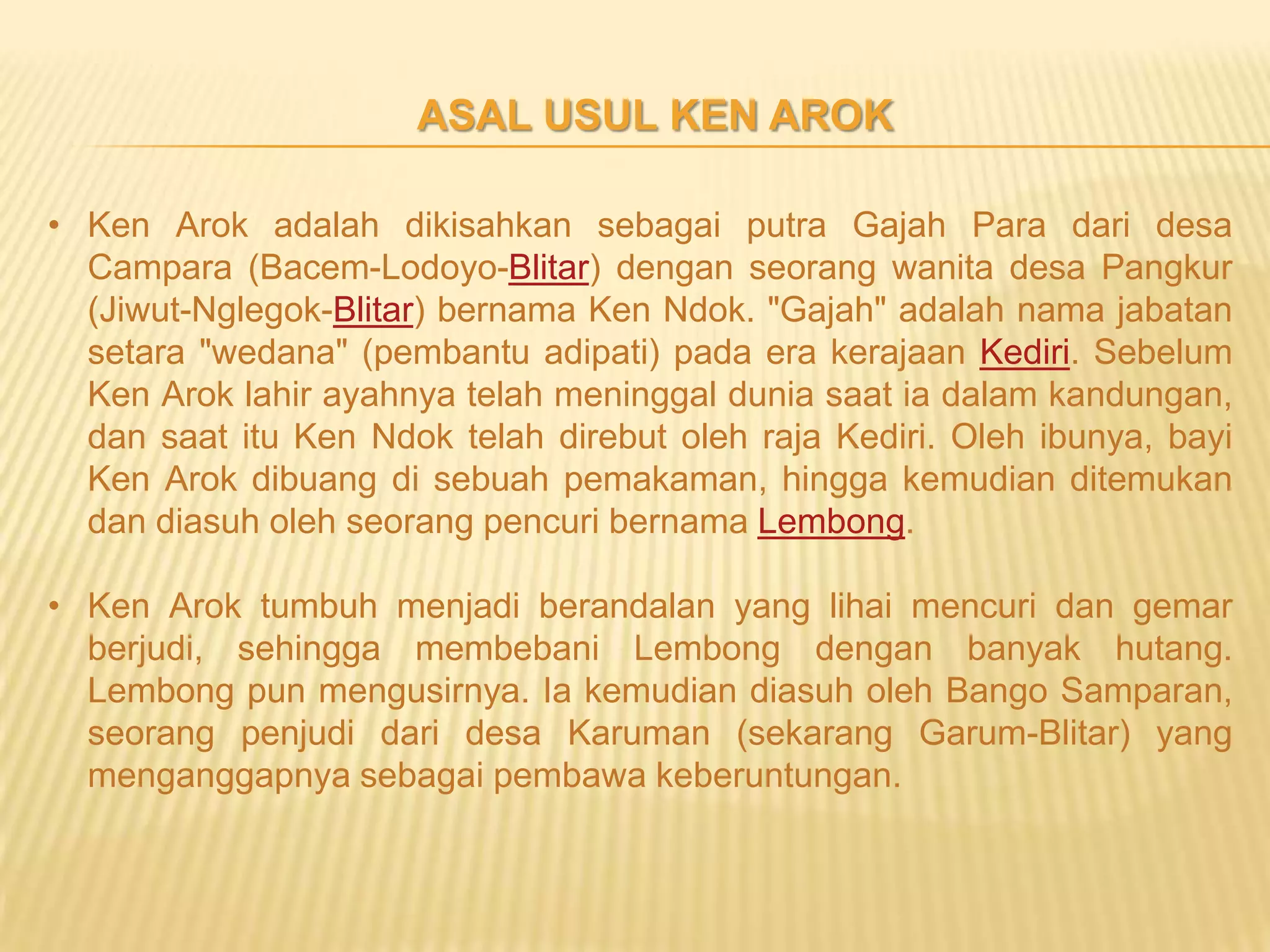 Tokoh ken arok | PPTX