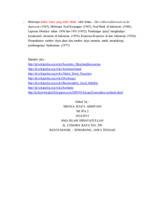 Tokoh Orde Baru dan Peranan Pentingnya | DOCX