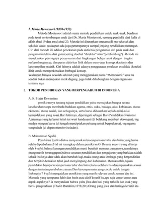 Tokoh pendidikan yang berpengaruh di dalam dan luar negeri | PDF