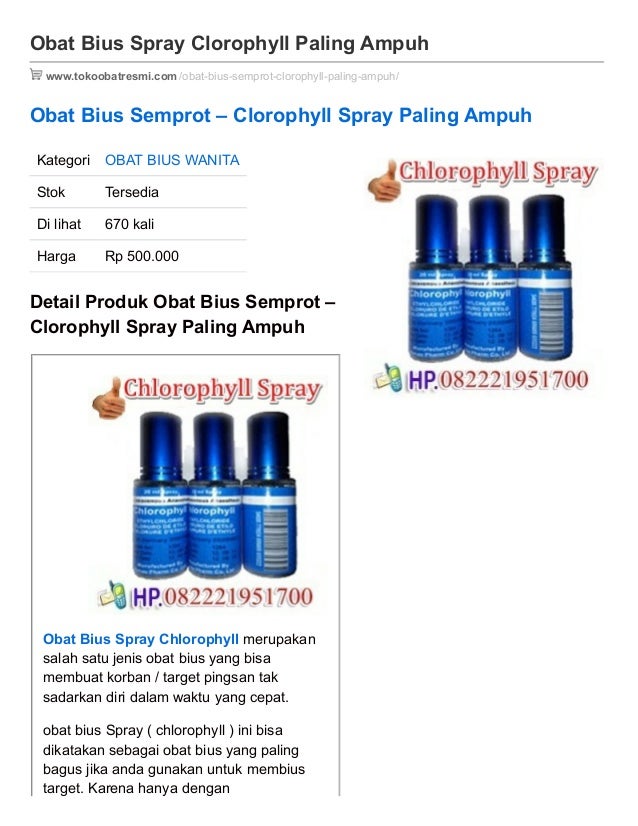 Tokoobatresmi.com obat bius spray clorophyll paling ampuh