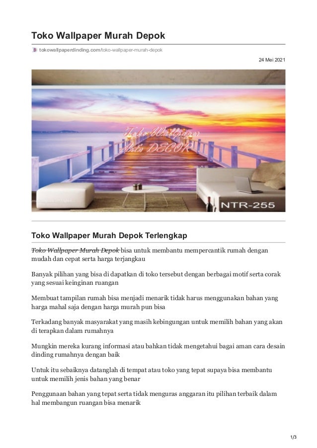 Tokowallpaperdinding.com toko wallpaper murah depok