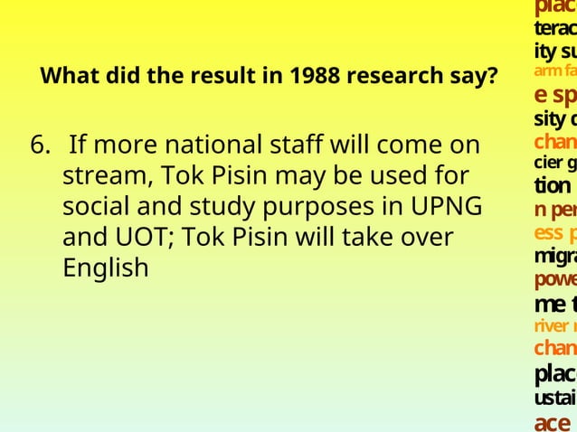 Tok Pisin: An educational and language planning dilemma in Papua New ...