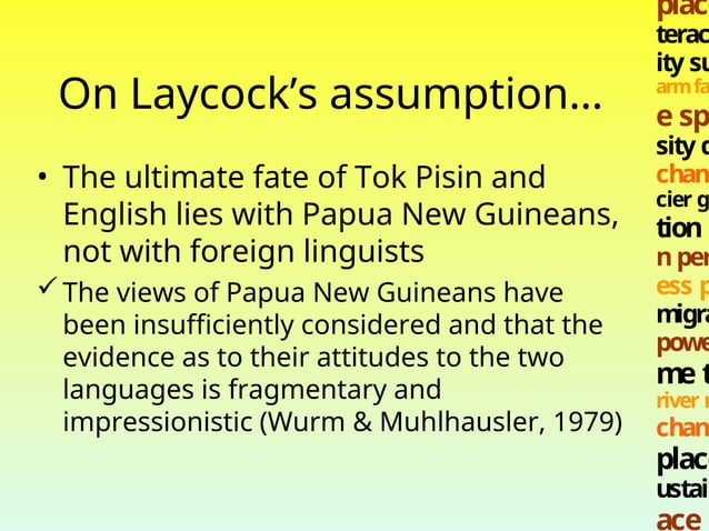 Tok Pisin: An educational and language planning dilemma in Papua New ...