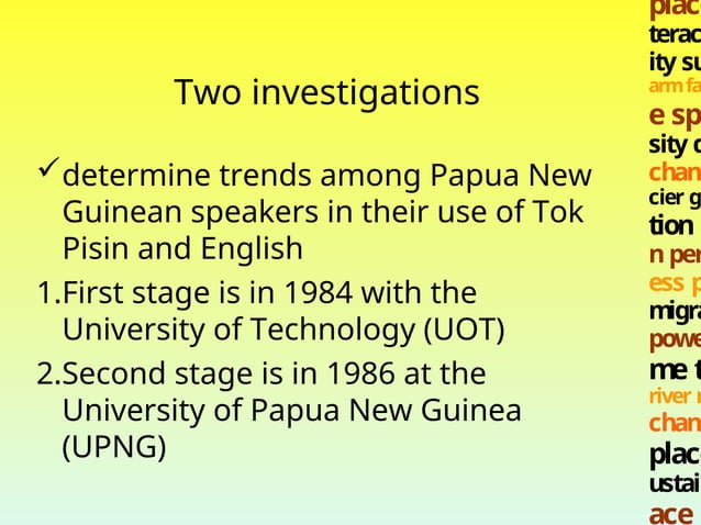 Tok Pisin: An educational and language planning dilemma in Papua New ...