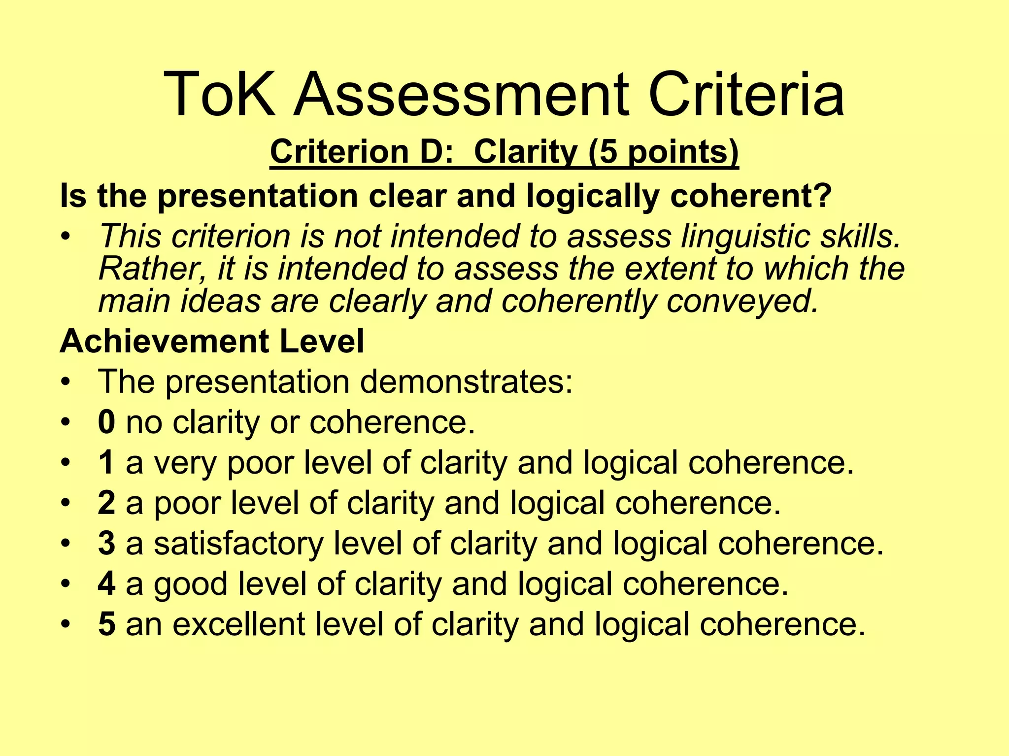 Tok Presentation Guide | PDF
