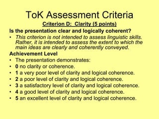 Tok Presentation Guide | PDF