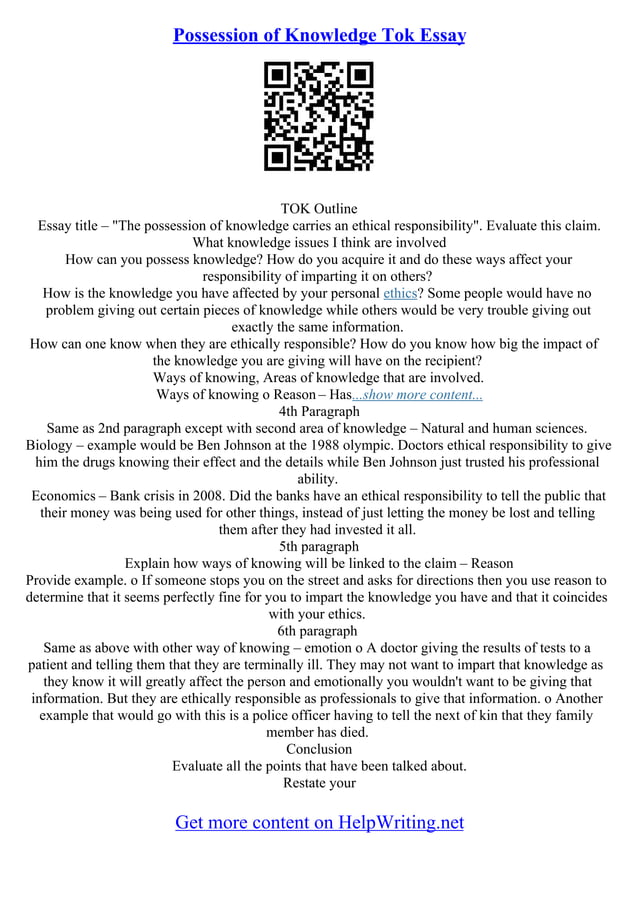 Tok Sample Essay | PDF | Medical Tests | Medical Health