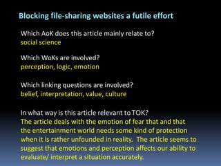 Tok woks | PPTX | Educational Assessment | Education