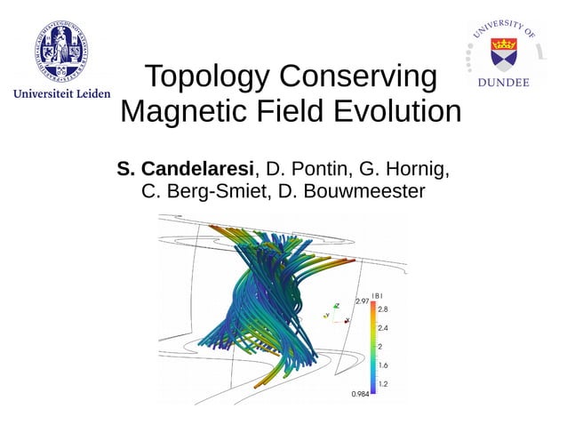 Topology Conserving Magnetic Field Evolution | PPT