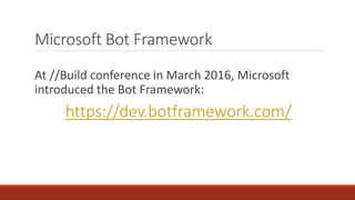 Tokyo azure meetup #8 - Introduction to the microsoft bot framework | PPTX