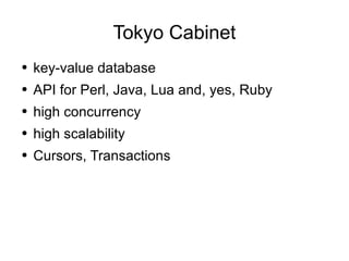 Tokyo Cabinet | ODP