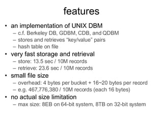 Tokyocabinet | PPT | Databases | Computer Software and Applications