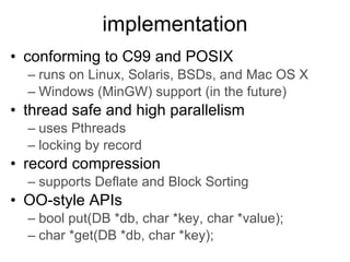 Tokyocabinet | PPT | Databases | Computer Software and Applications