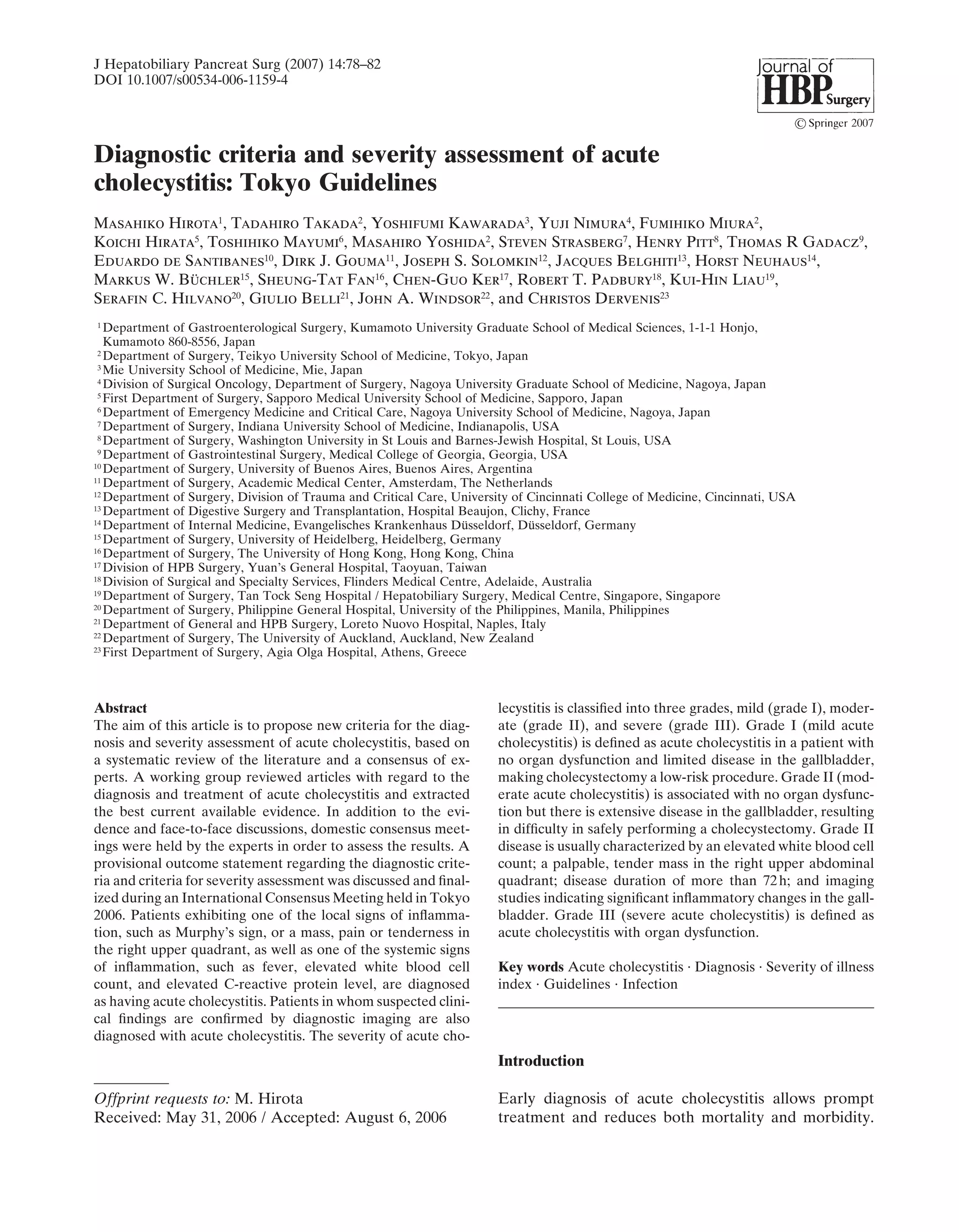 Tokyo guidelines for cholangitis and cholecystitis | PDF