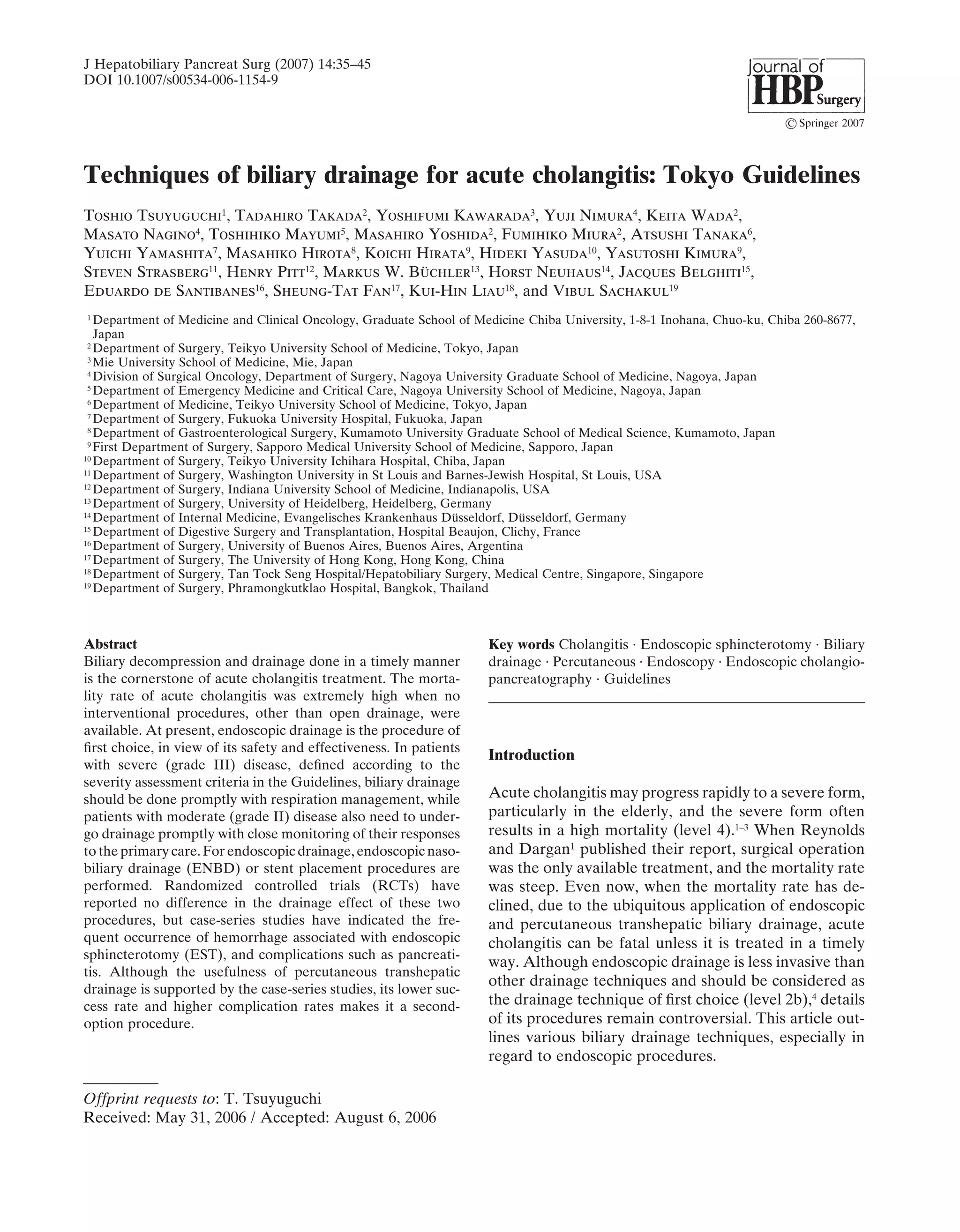 Tokyo guidelines for cholangitis and cholecystitis | PDF
