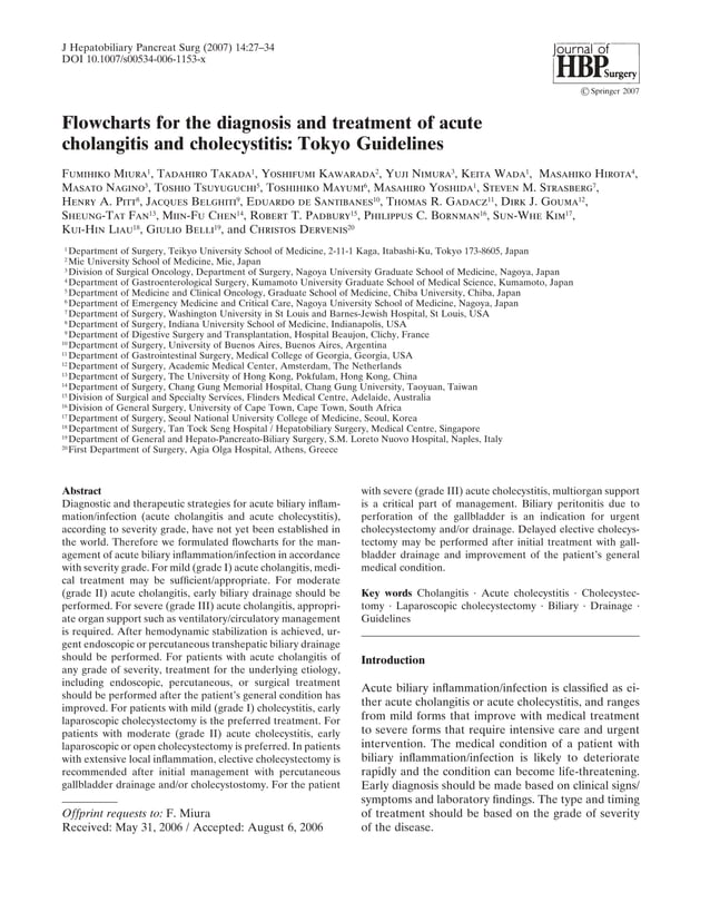 Tokyo Guidelines For Cholangitis And Cholecystitis Pdf Surgery Medical Health