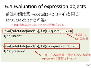 Chapter 6: Computing on the language (R Language Definition) | PPTX