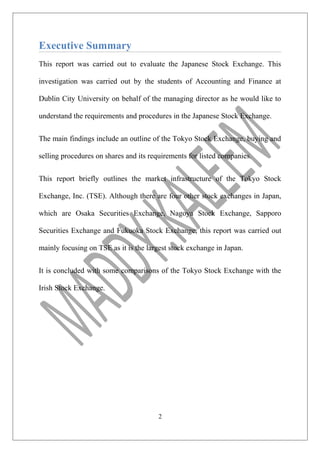 Tokyo stock exchange REPORT | DOC