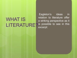 WHAT IS LITERATURE? | PPTX