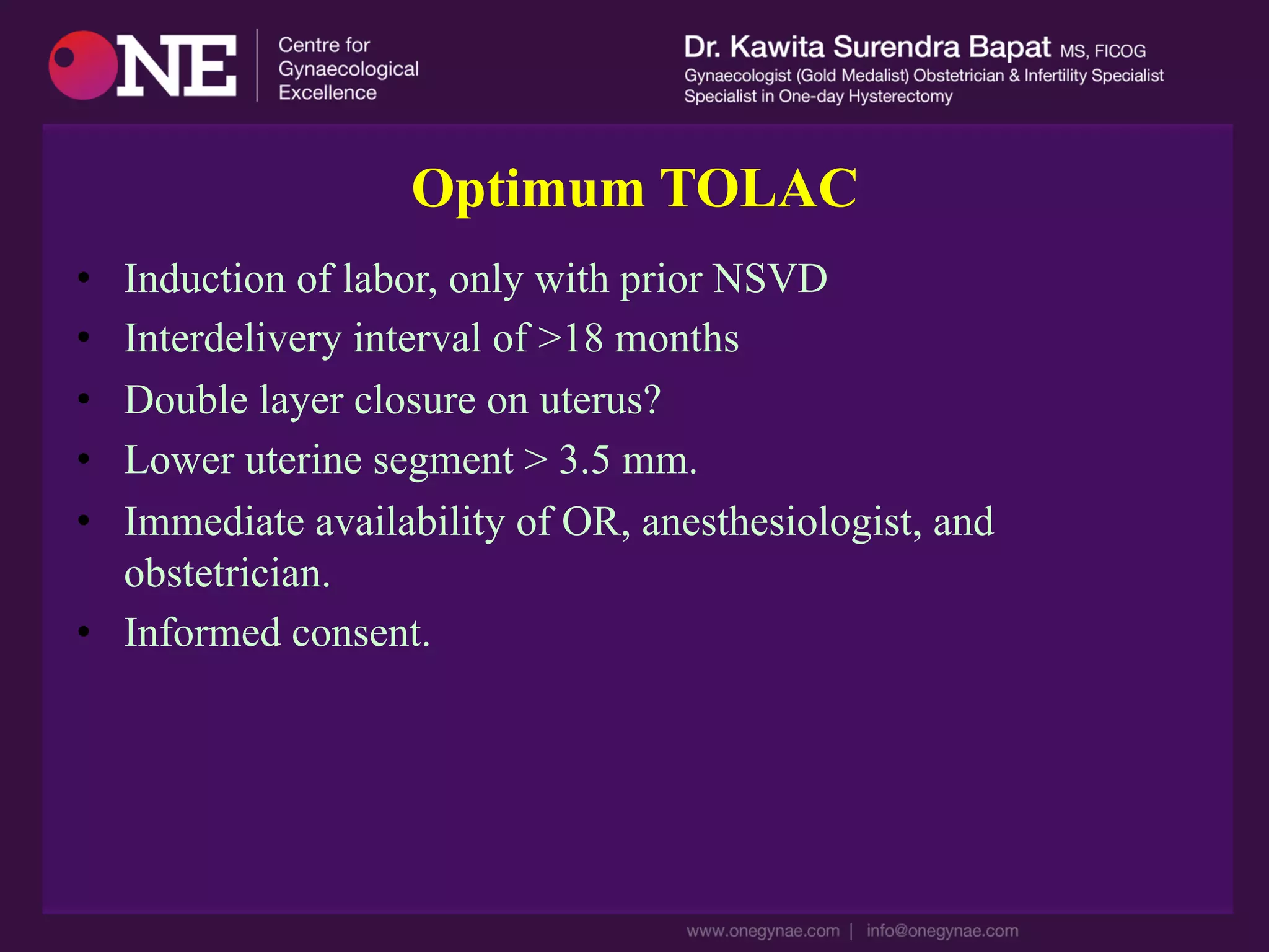 Tolac trial of labour after section | PDF