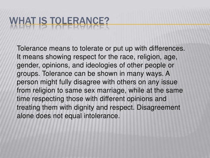 Tolerance