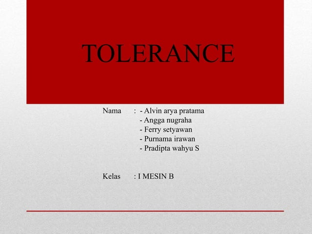 Tolerance . | PPT | Free Download