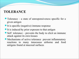 Tolerance Auto-immune Diseases and Tumor Immunity | PPT