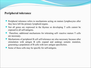 Tolerance Auto-immune Diseases and Tumor Immunity | PPT