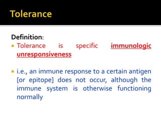 Tolerance and autoimmunity | PPTX