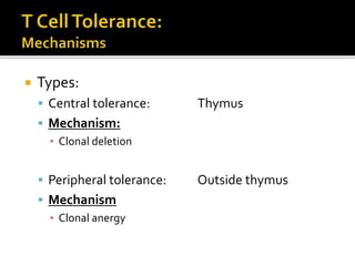 Tolerance and autoimmunity | PPTX