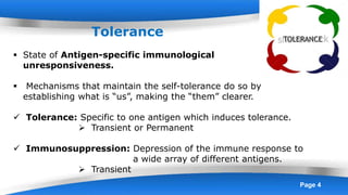 Tolerance and autoimmunity | PPTX