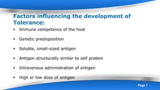 Tolerance and autoimmunity | PPTX
