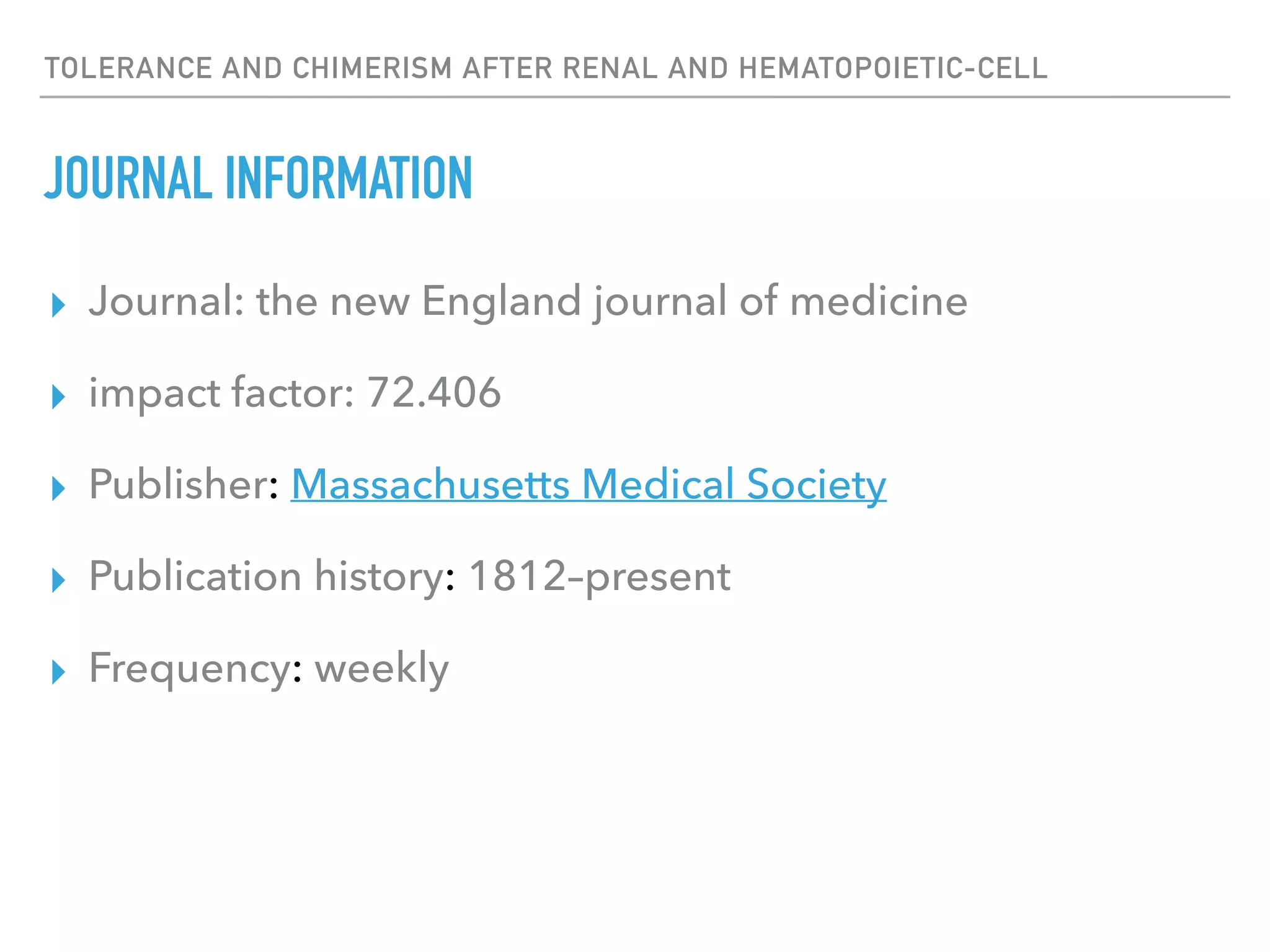 Tolerance and chimerism after renal and hematopoietic cell | PDF