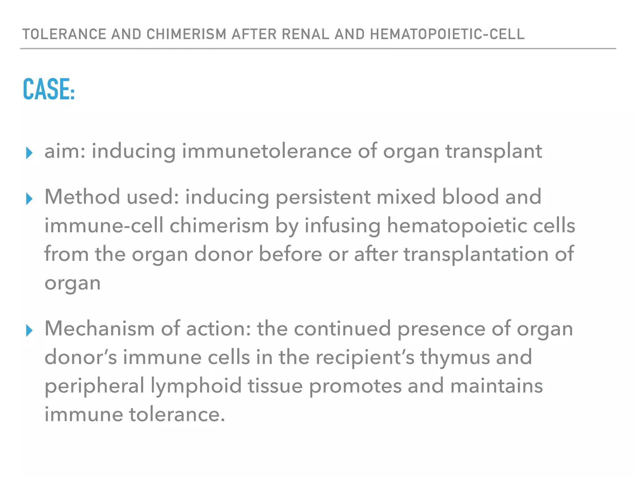 Tolerance and chimerism after renal and hematopoietic cell | PDF