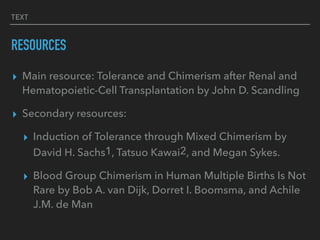 Tolerance and chimerism after renal and hematopoietic cell | PDF