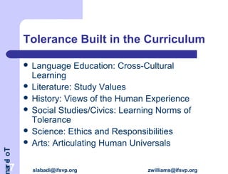 Tolerance and diversity_at_ifs | PPT